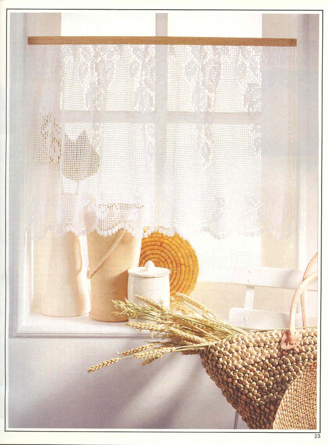 Crochet Curtain Kitchen Lacy Curtain Rosy Outlook Crochet Pattern in ...