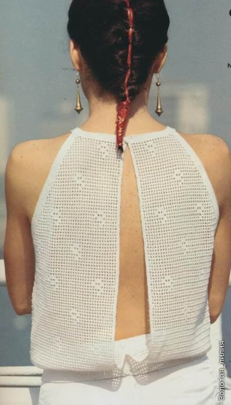 Open Back Top Crochet Pattern in PDF Size 38 , 40, 42 FRENCH LANGUAGE ...