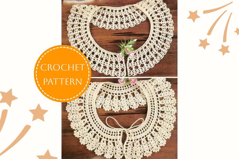 Crocheted Party Collar and Lacy Collar Pattern in PDF English Vintage ...