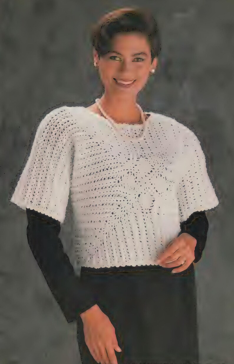 Women’s Evening Top Crochet Pattern in PDF English Vintage Size Bust 30 ...