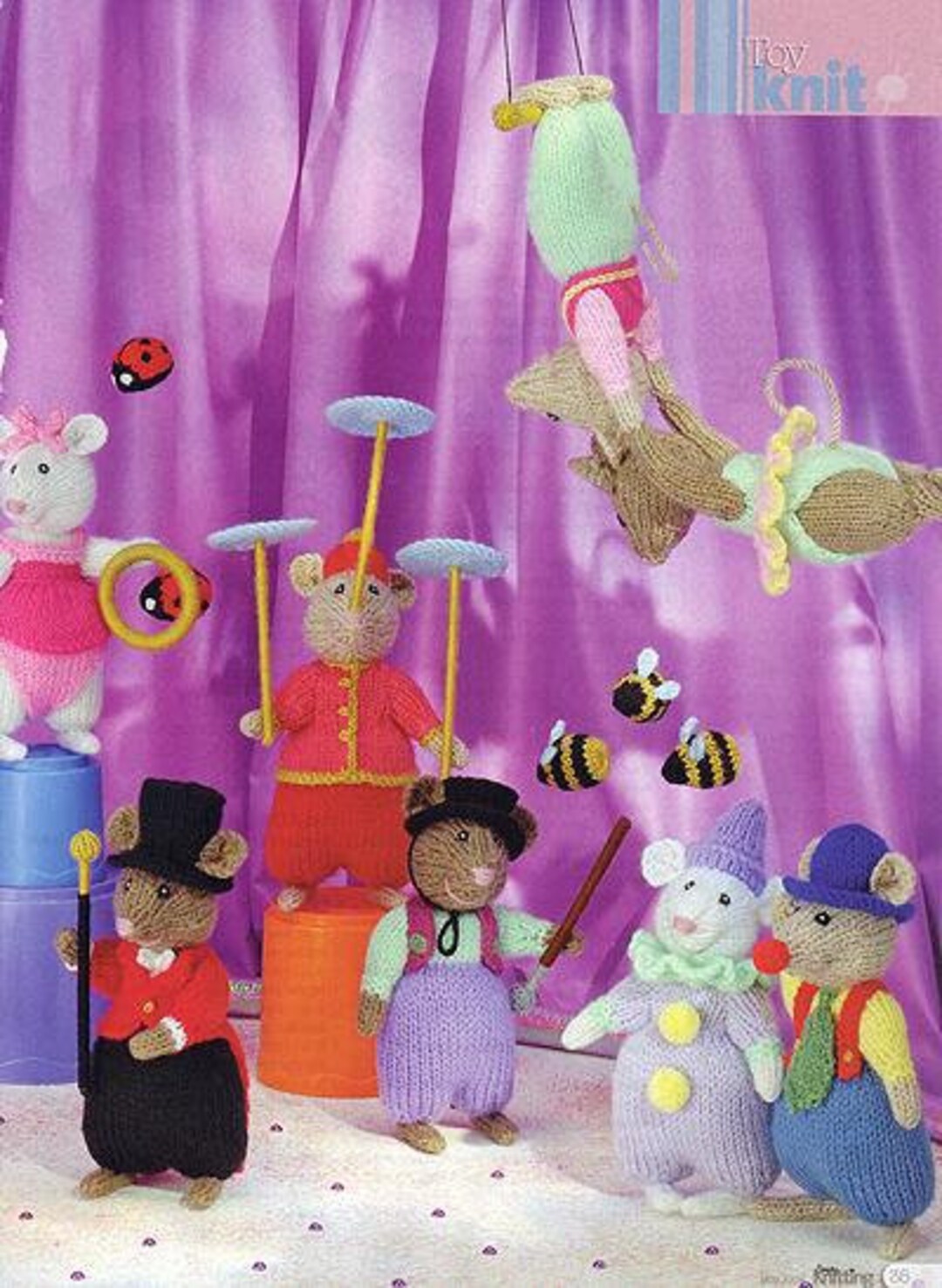 Circus Mouse Knitting Pattern in PDF Circus Mice Dressed Mouse Pattern ...