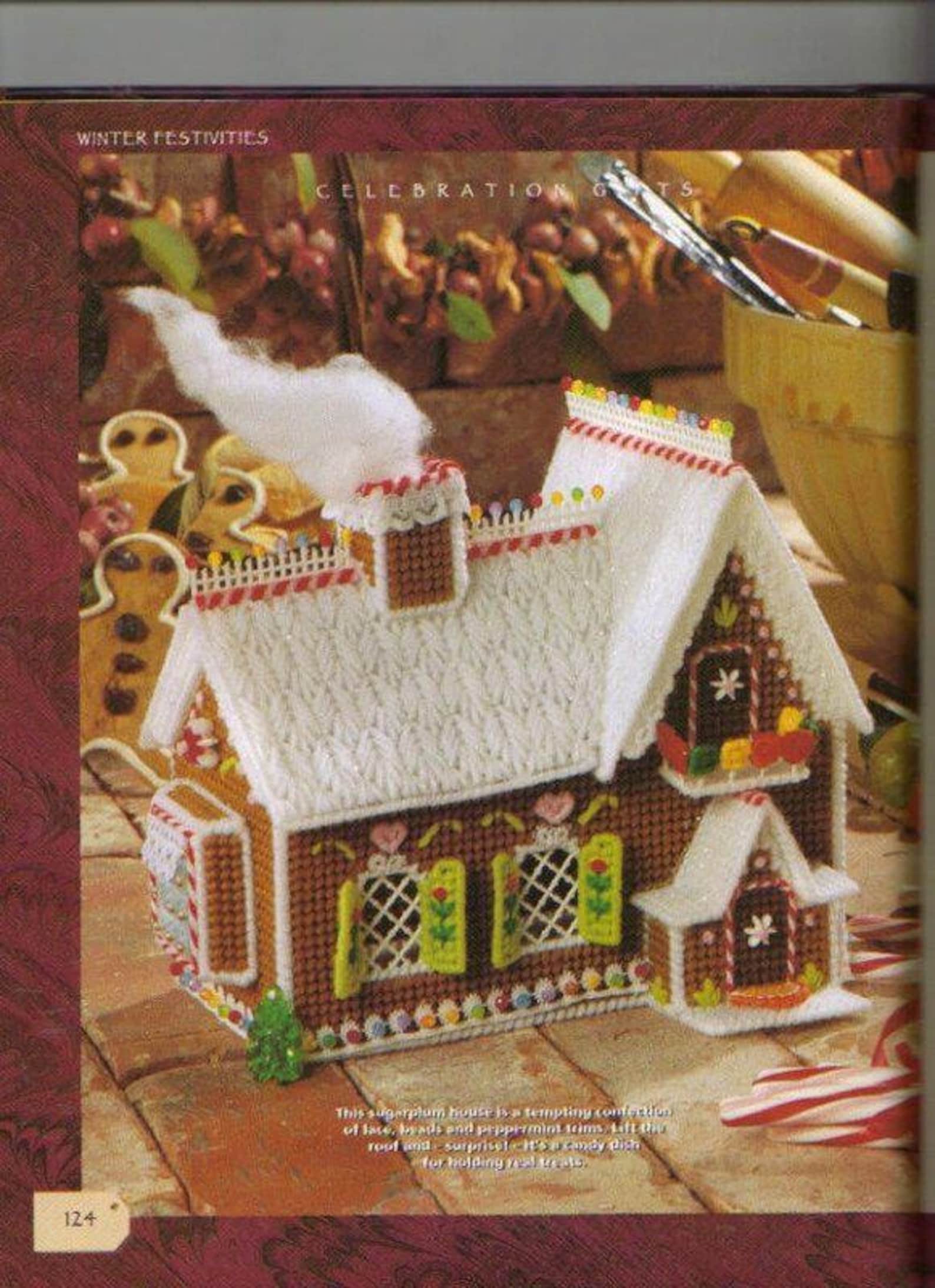 Gingerbread House Plastic Canvas Pattern in PDF English Vintage Pattern ...