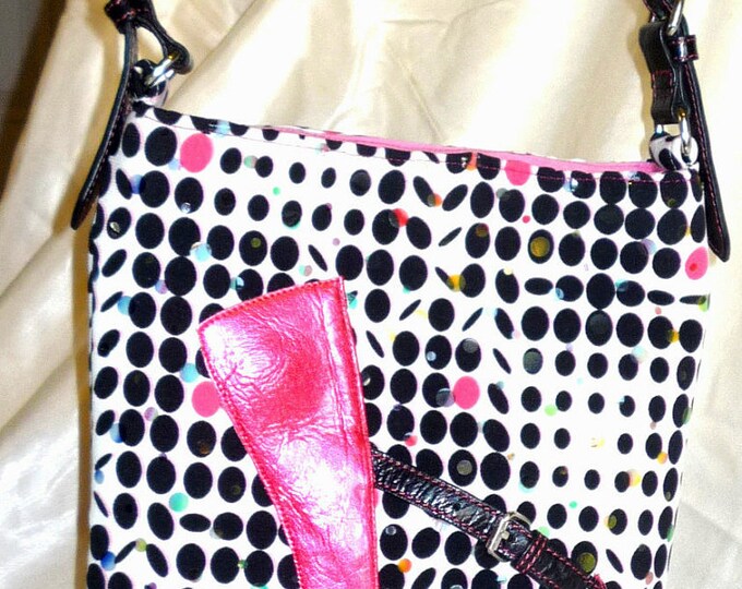 Shoe Purse Black & White Polka Dot Fashion Upcycled Purse Made With a ...