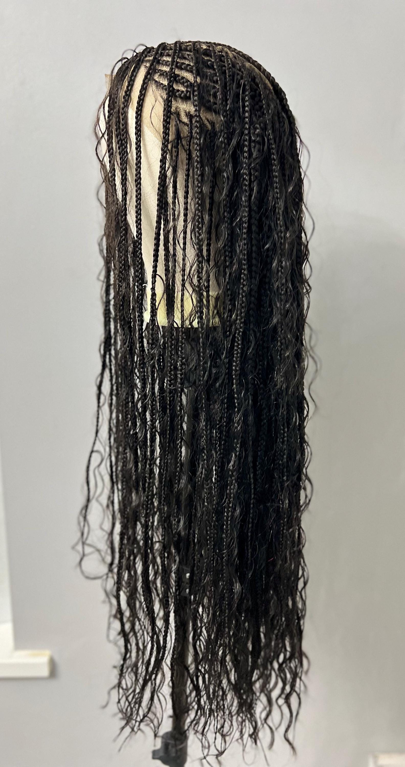 Curly Braided Wig With Frontal Lace - Etsy