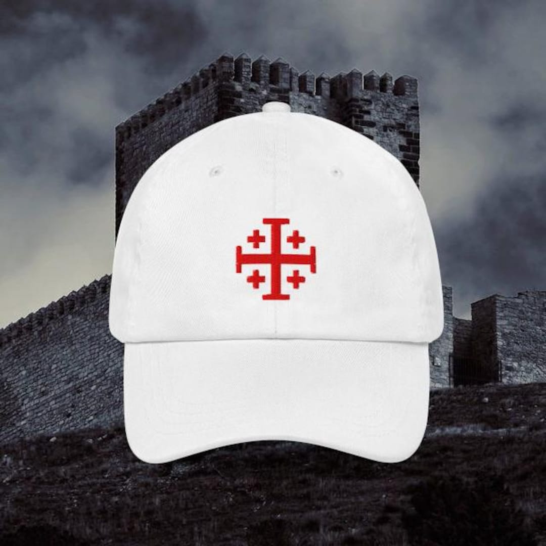 Crusader Cross Hat Premium Embroidered Jerusalem Cap Jesus Christ ...