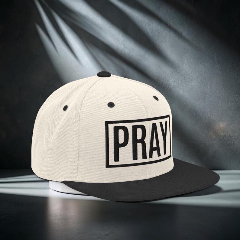Pray Snapback Christian Hat Religious Cap Scripture Lid Gray Religious ...