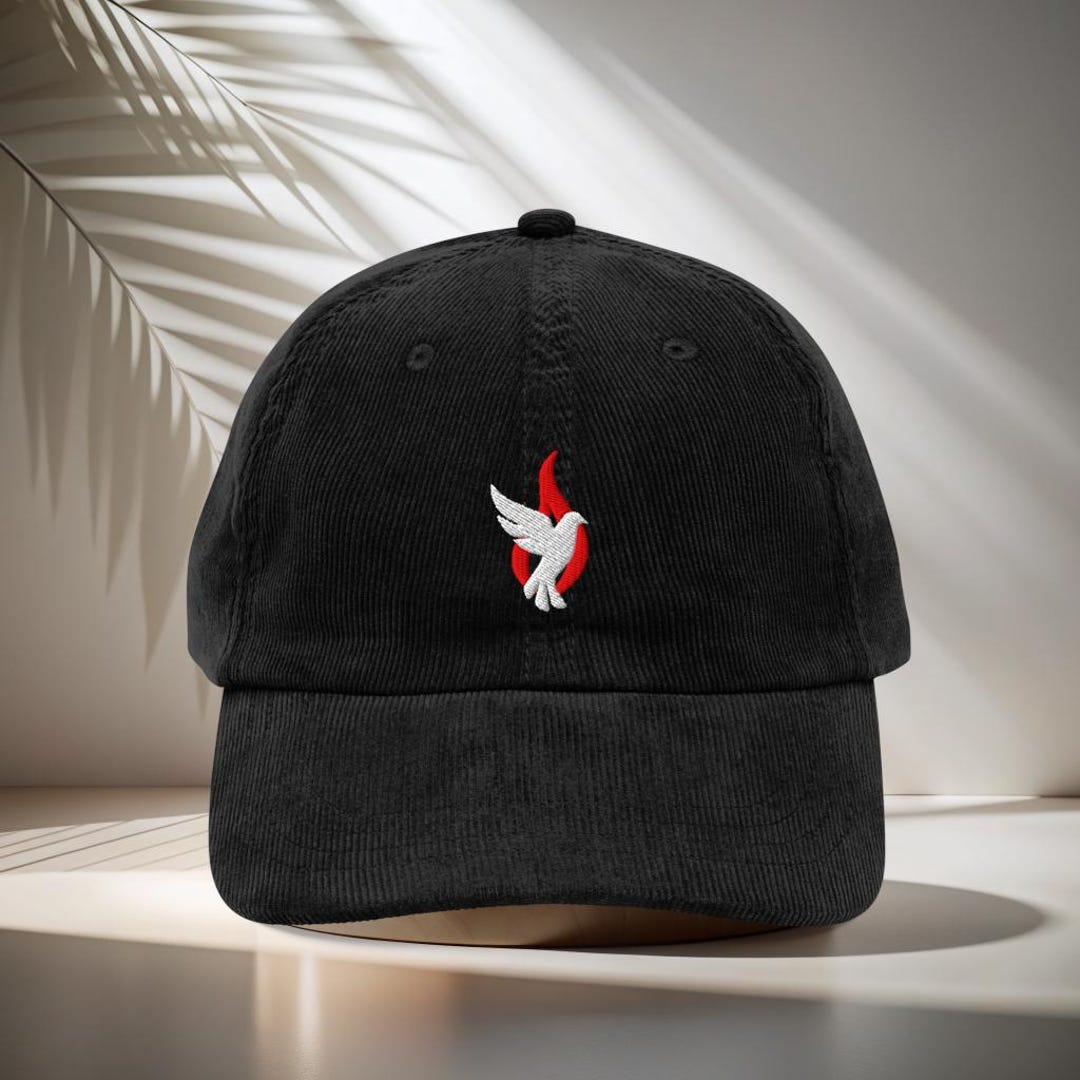 Holy Spirit Hat Premium Embroidered Dove Christian Corduroy Cap Faith ...