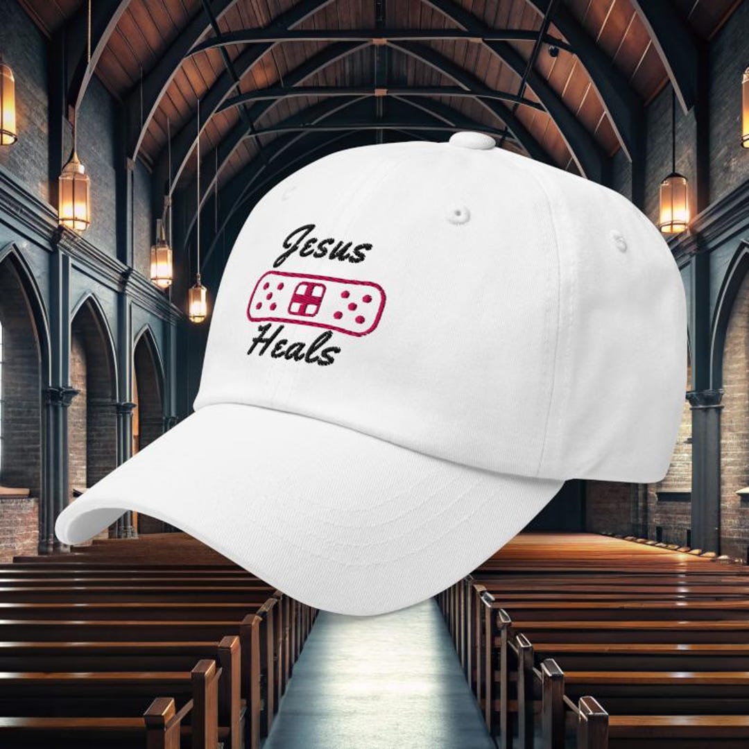 Jesus Heals Hat Premium Embroidered Bandage Christian Cap Faith God ...