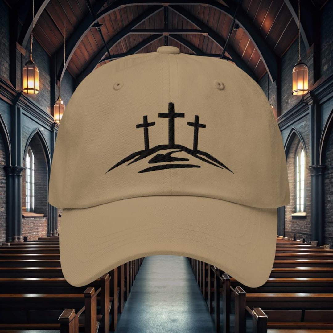 3 Crosses Hat Premium Embroidered Easter Cap Jesus Christ Three Cross ...