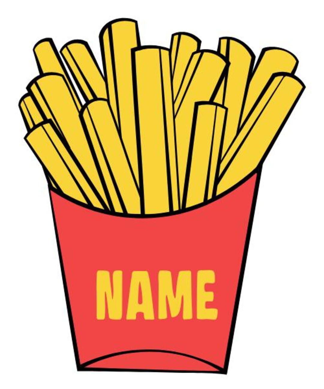 Personalized French Fries Image With Your Name - Digital Download - Etsy