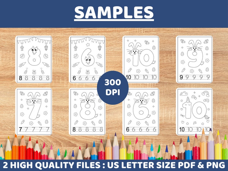 1 to 10 Write and Color 30 Worksheeets Counting Writing Maths Coloring ...