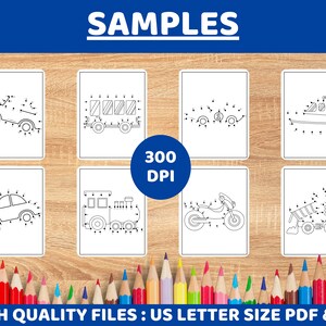 30 Vehicles Dot to Dot Coloring Pages Easy for Kids Children Minimalist ...