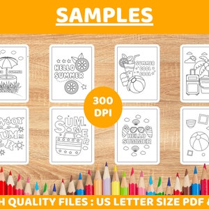 30 Summer Coloring V2 Activities Easy Pages for Kids Preschool Primary ...