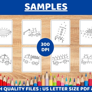 30 Vehicles Dot to Dot Coloring Pages Easy for Kids Children Minimalist ...