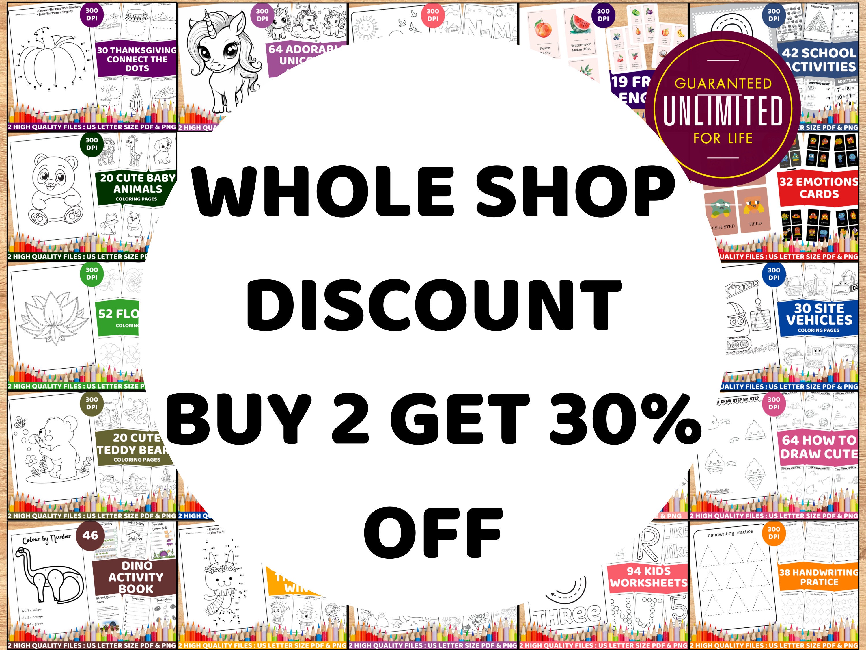 30 Summer Coloring V2 Activities Easy Pages for Kids Preschool Primary ...