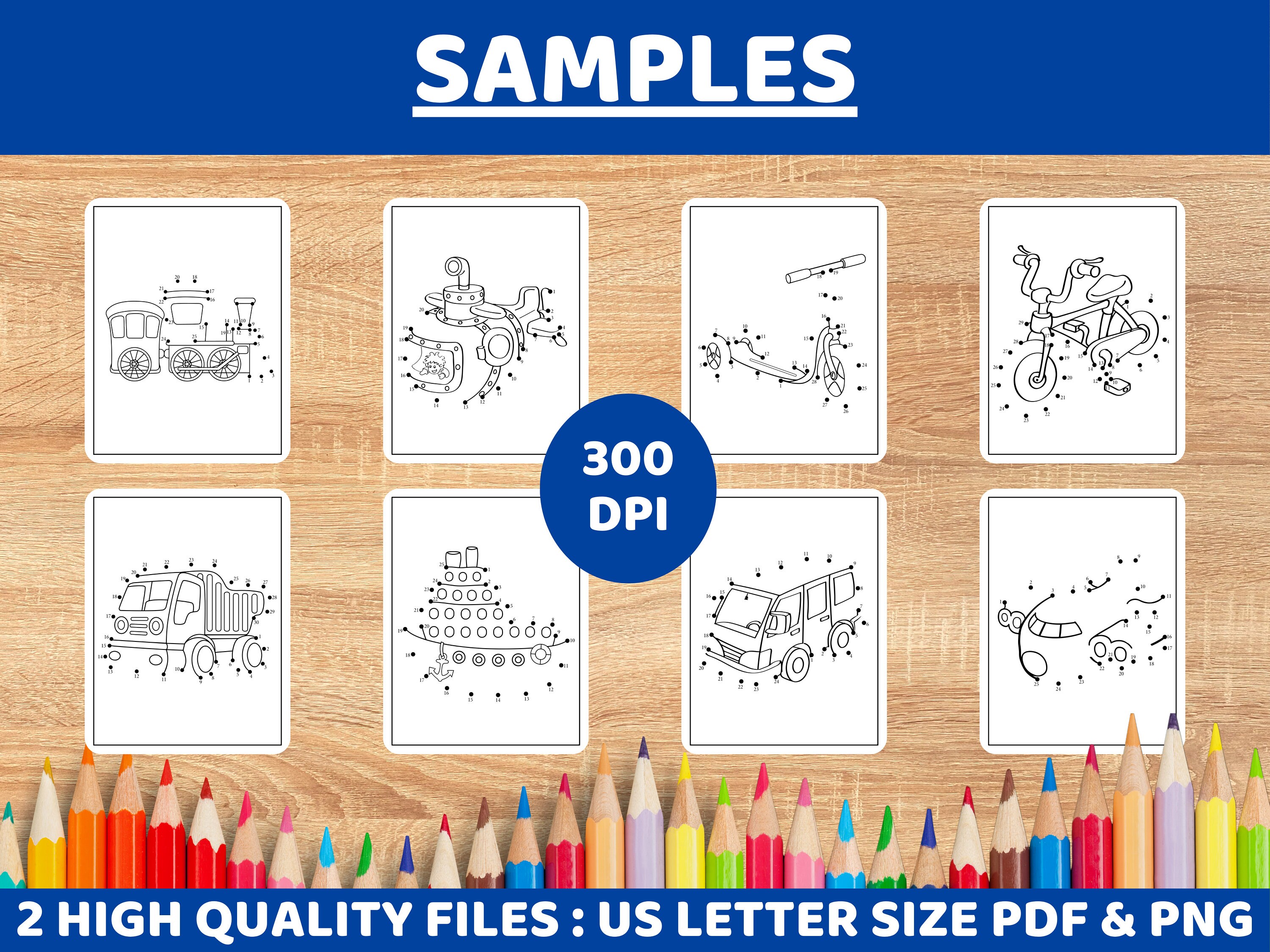 28 Vehicles Dot to Dot V2 Coloring Pages Easy for Kids Children ...