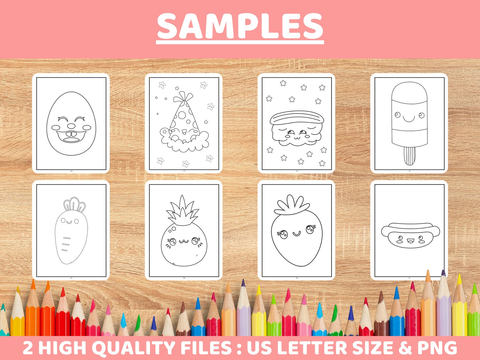 40 Cute Food Coloring Pages Easy for Kids Children Minimalist Printable ...