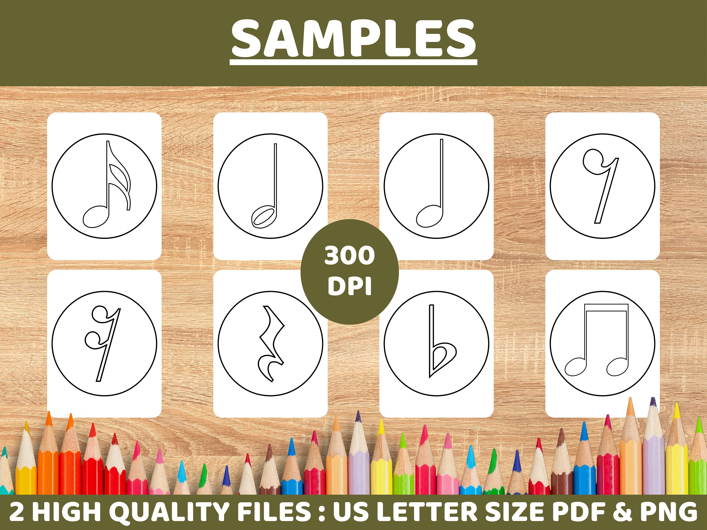 13 Musical Notes Children Coloring Pages Easy Pages for Kids Learning ...