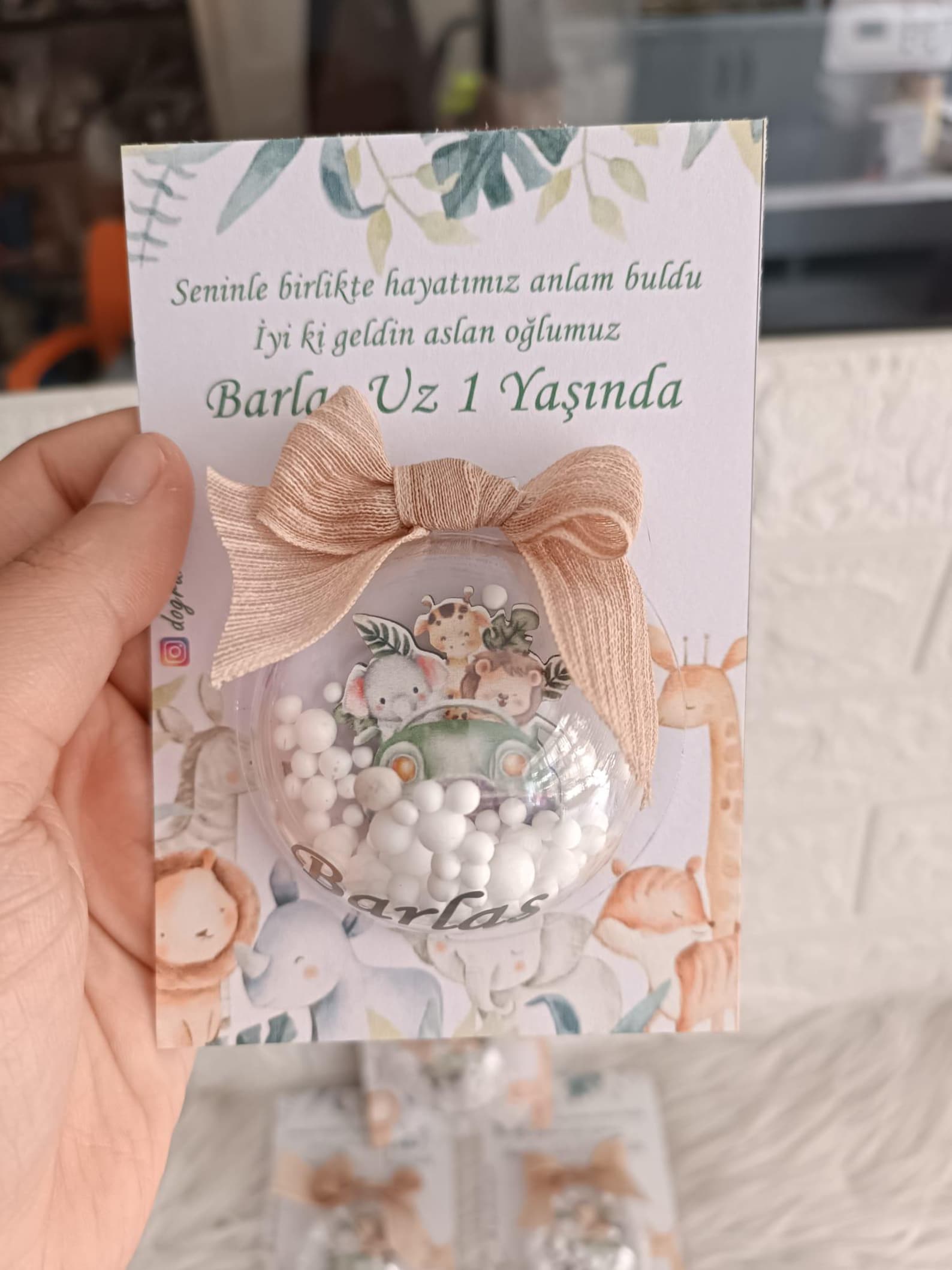 Snow Globe Magnet Favor in Clear Box – Whimsical Keepsake Gift for Baby ...