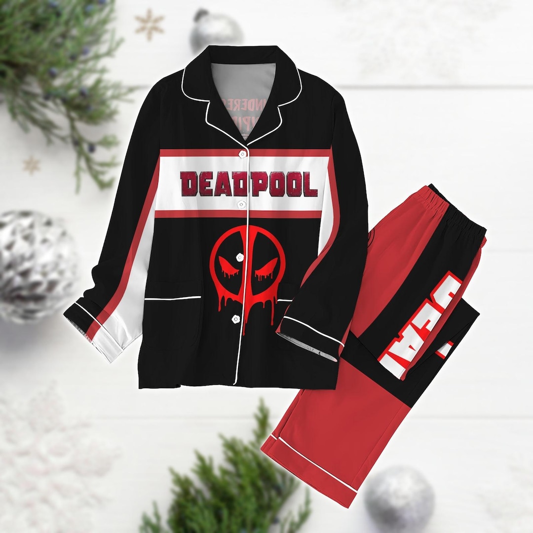 Deadpool Pajamas Set, Superhero Thick Pajamas, Deadpool Hero Character ...