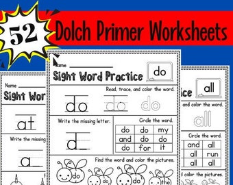 Sight Words First Grade Dolch Printable Kindergarten Homeschool ...