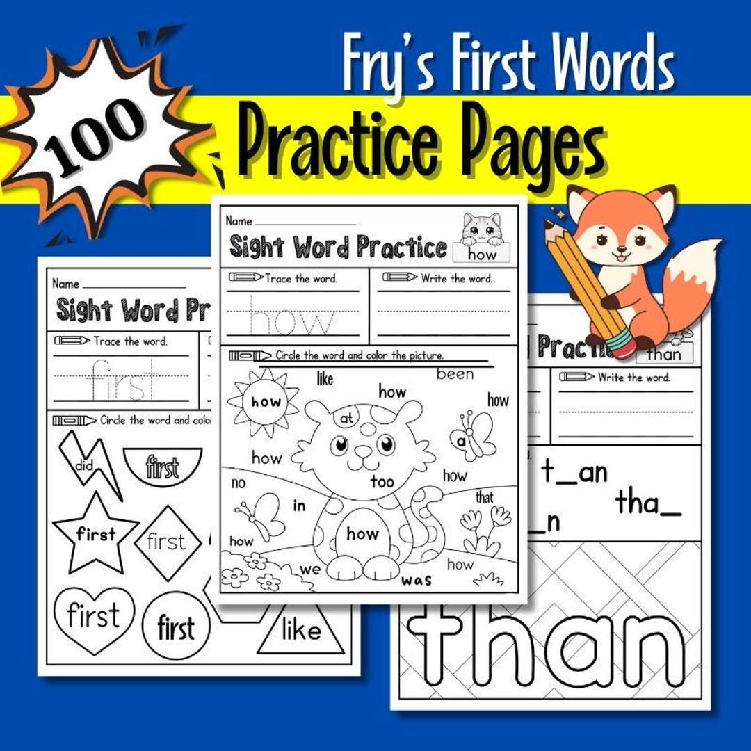 100 Sight Words Printable Worksheet Summer School Preschool ...
