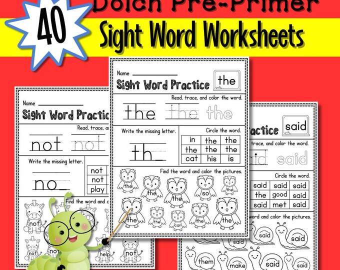 Sight Words First Grade Dolch Printable Kindergarten Homeschool ...