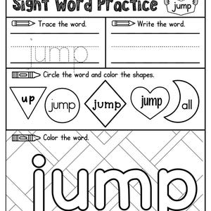 Sight Word Worksheets - Pre Primer Preschool Kindergarten First Grade ...
