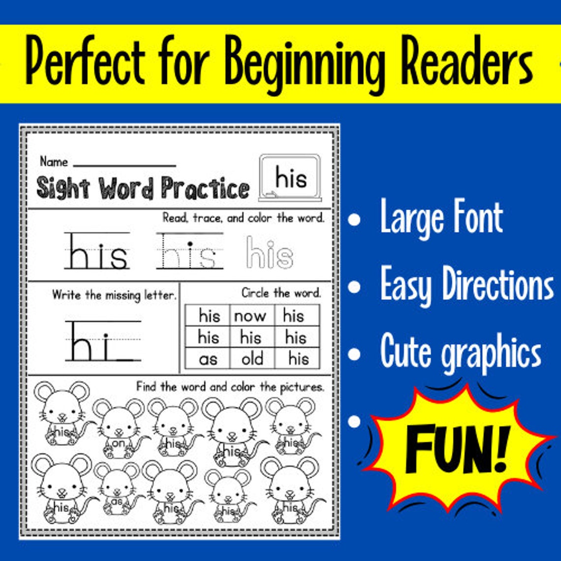 Sight Words First Grade Dolch Printable Kindergarten Homeschool ...