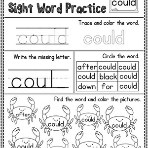 Sight Words First Grade Dolch Printable Kindergarten Homeschool ...