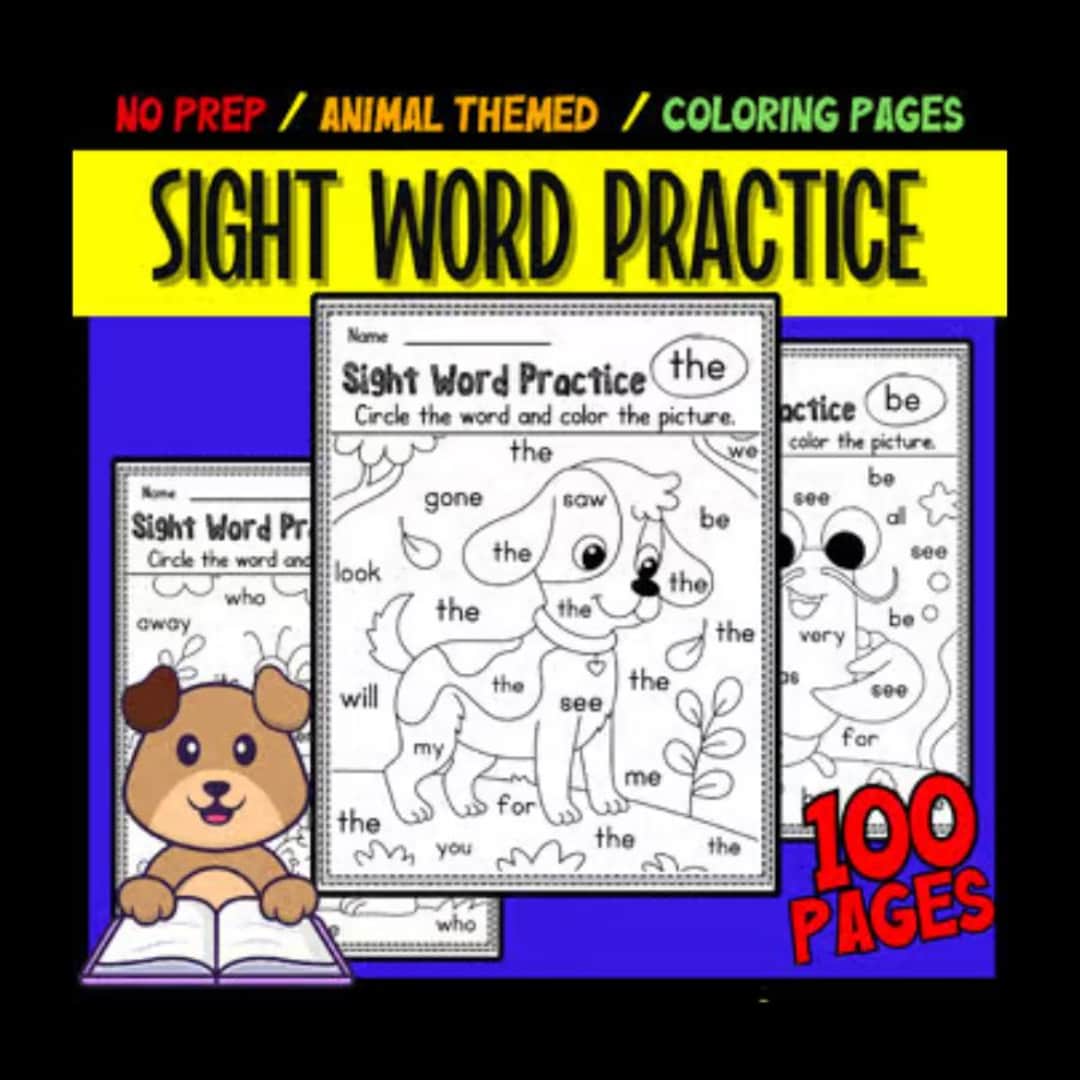 Sight Words Worksheet Practice Homeschool Coloring High Frequency Fry's ...