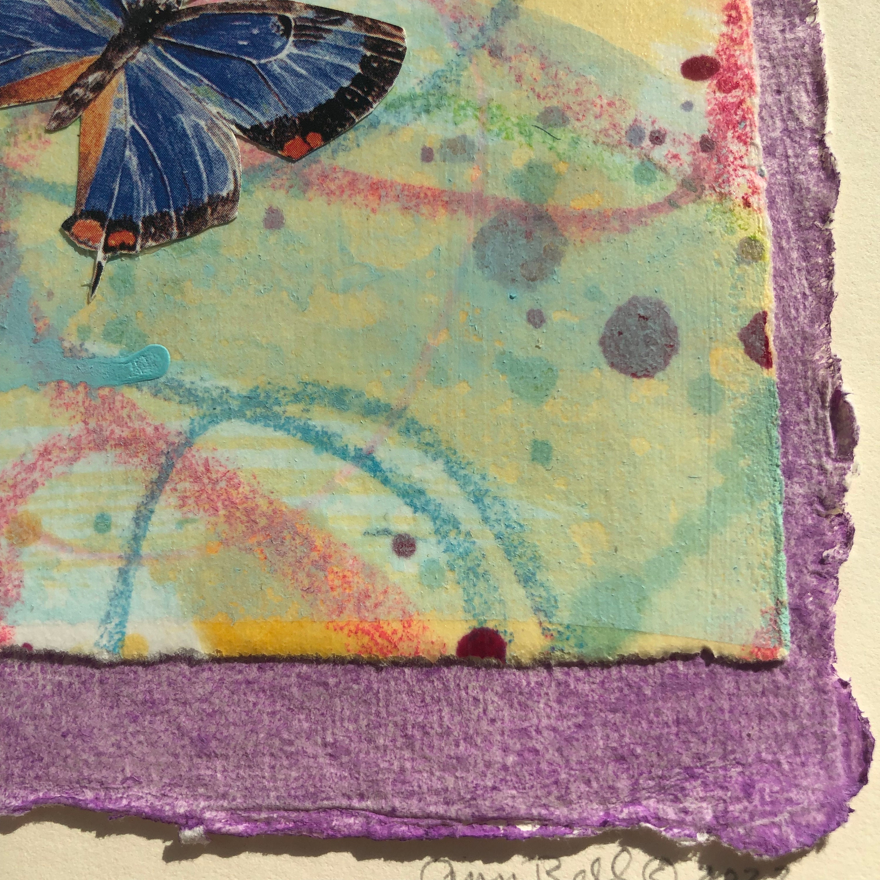 Hand Painted With Blue Butterfly Collage Gift Small 8 X - Etsy