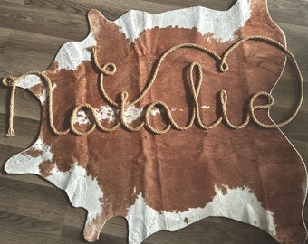 4 LETTER Rope Name Sign, Western/nautical Rope Name Art, Cowboy Themed ...