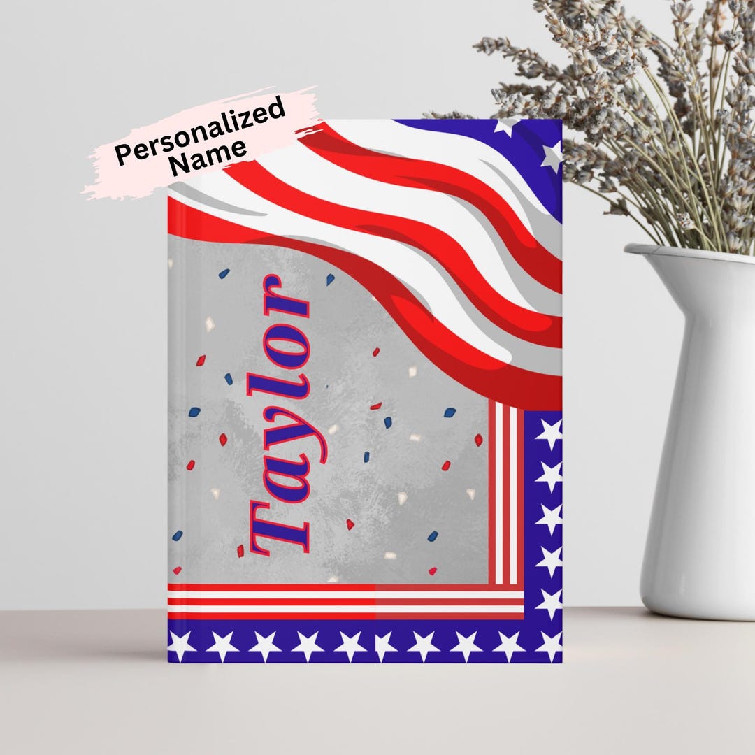 Personalized American Flag Journal: Patriotic Notebook Gift - Etsy