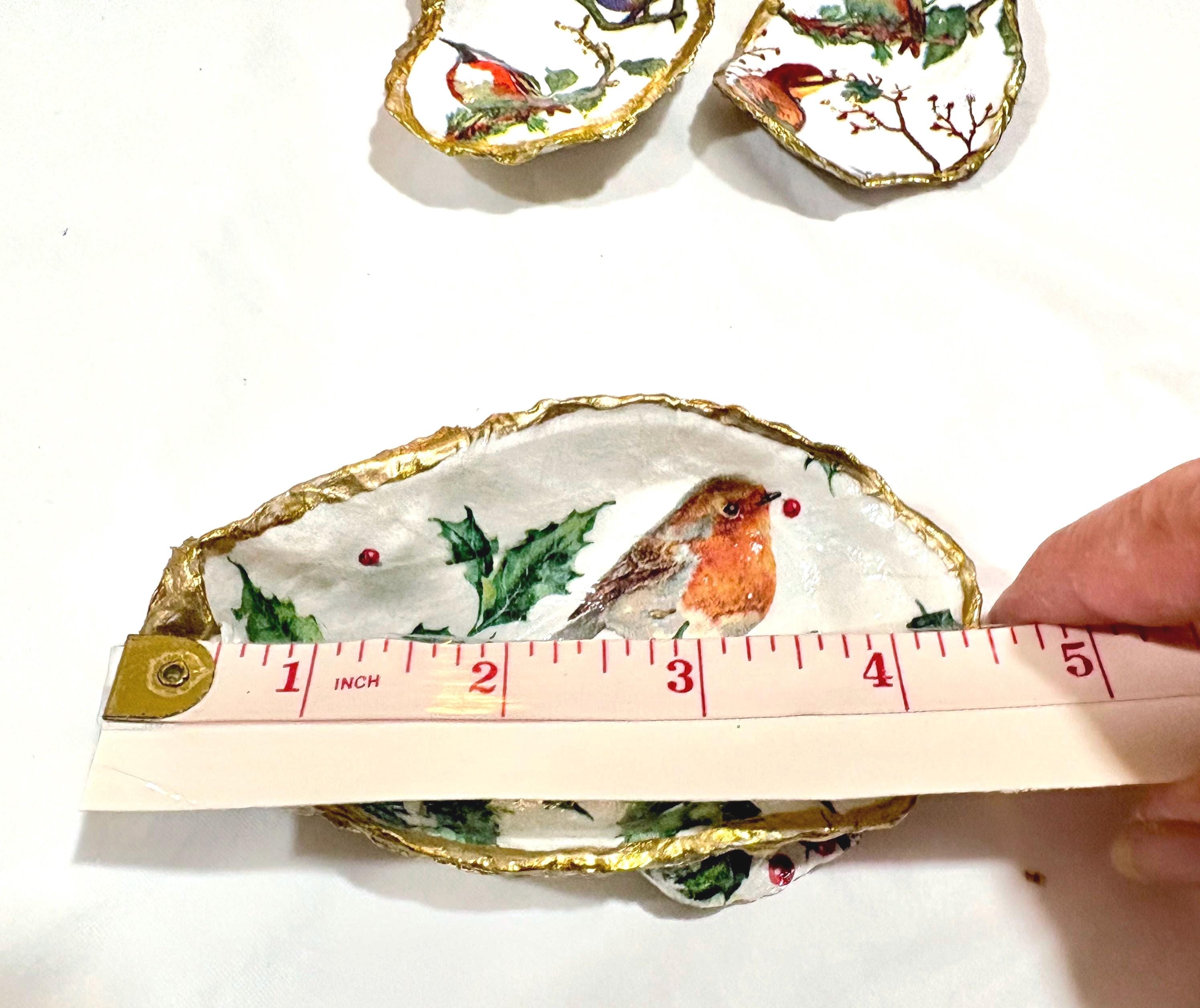 Decoupage Oyster Ring Dish: Robin Bird Seashell Trinket Tray - Etsy