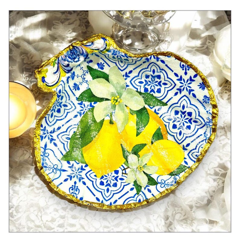 Italian Amalfi Coast Shell Trinket Dish, Italy Capri Ring Dish ...