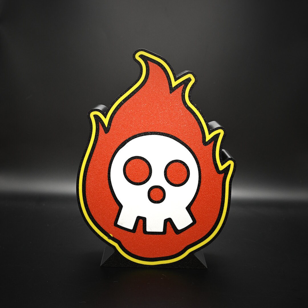 Custom Fire Force Fire Burning Skull Lightbox Anime Inspired LED ...