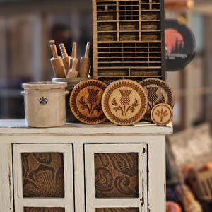 Miniature Wooden Shortbread Mold, Dollhouse Wooden Shortbread Mold ...