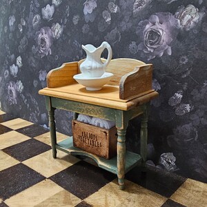 Miniature Wash Stand, Miniature Sideboard, Dollhouse Wash Stand ...