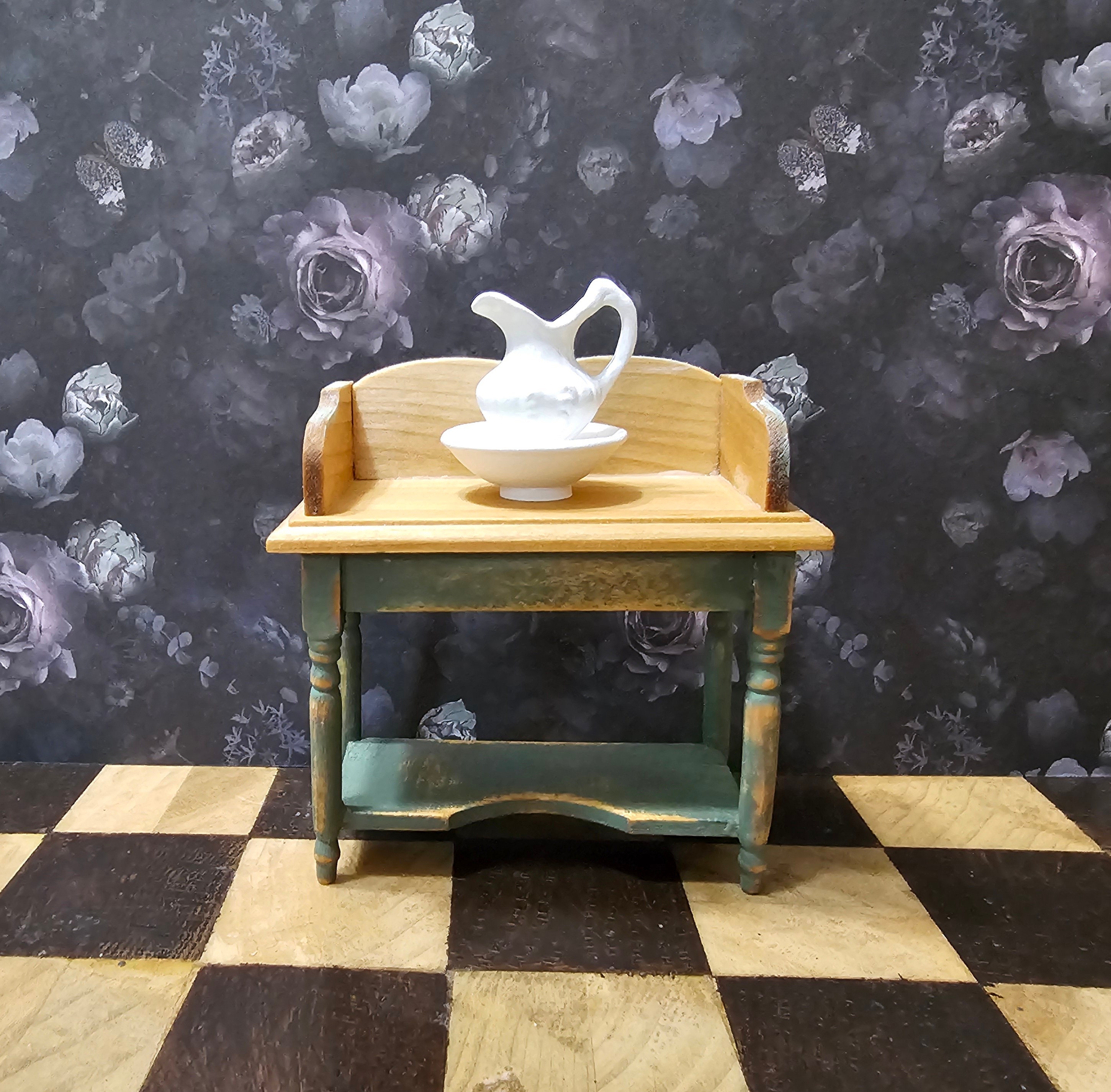 Miniature Wash Stand, Miniature Sideboard, Dollhouse Wash Stand ...