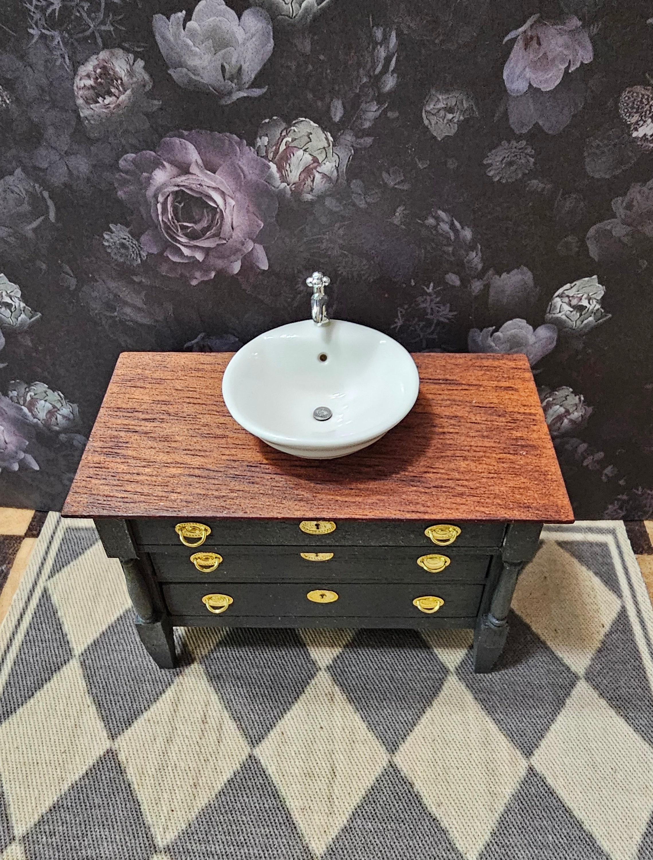 Miniature Vanity, Miniature Vessel Sink, Dollhouse Sink, Dollhouse ...