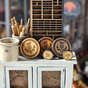 Miniature Wooden Shortbread Mold, Dollhouse Wooden Shortbread Mold ...