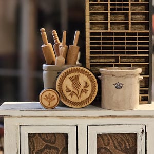 Miniature Wooden Shortbread Mold, Dollhouse Wooden Shortbread Mold ...