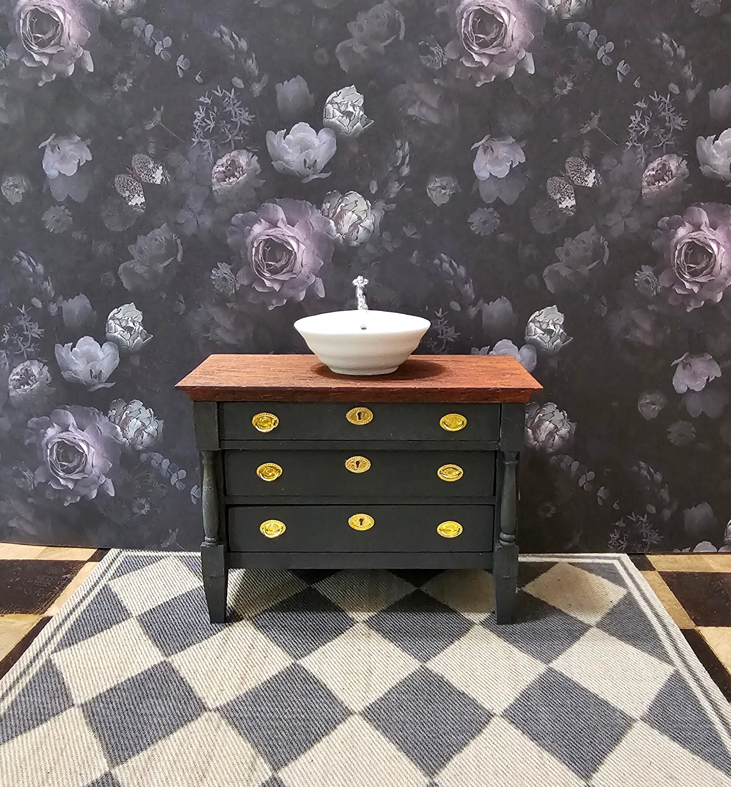 Miniature Vanity, Miniature Vessel Sink, Dollhouse Sink, Dollhouse ...