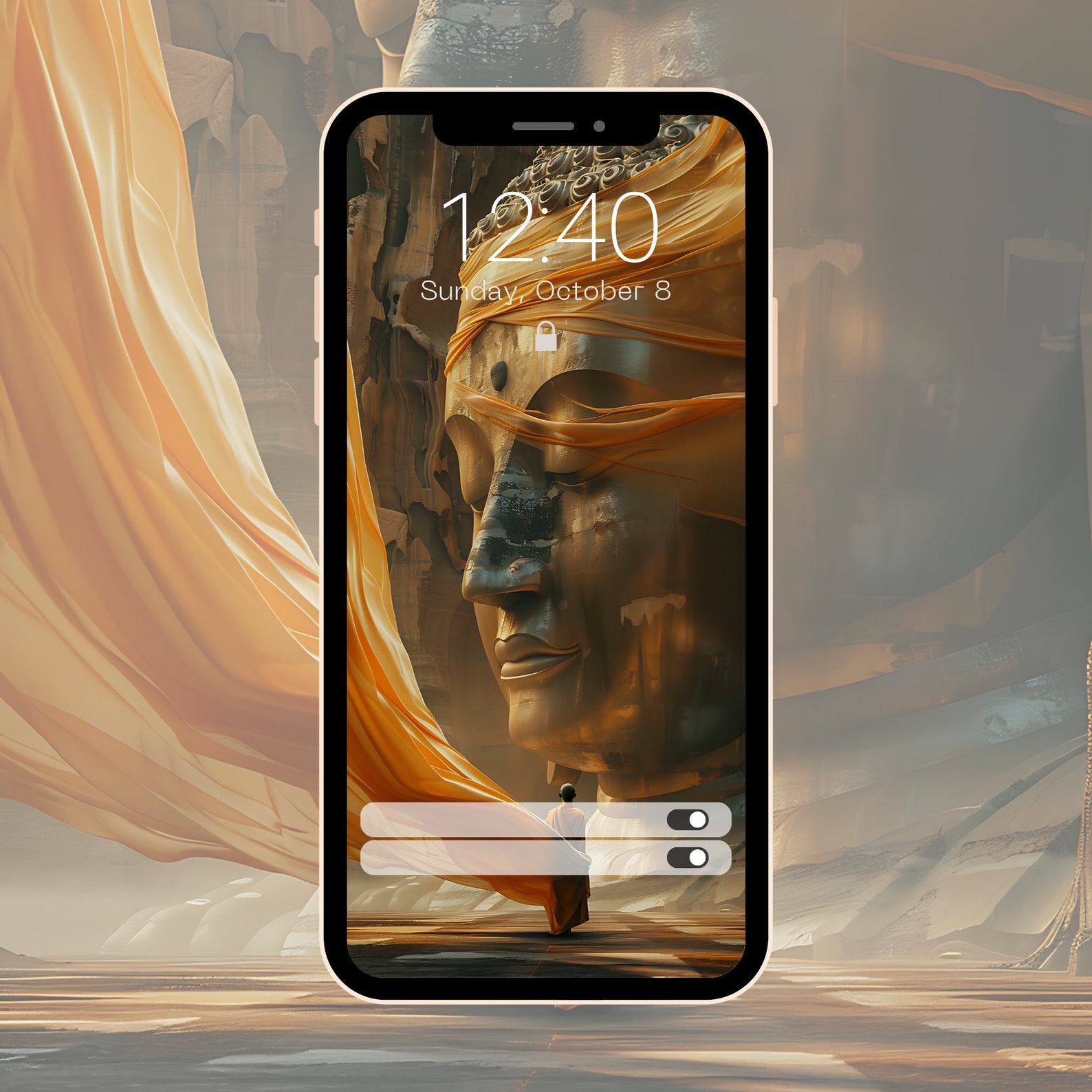 2 iPhone Wallpapers Ios Android Minimalism Style Intricate Buddha Lock ...