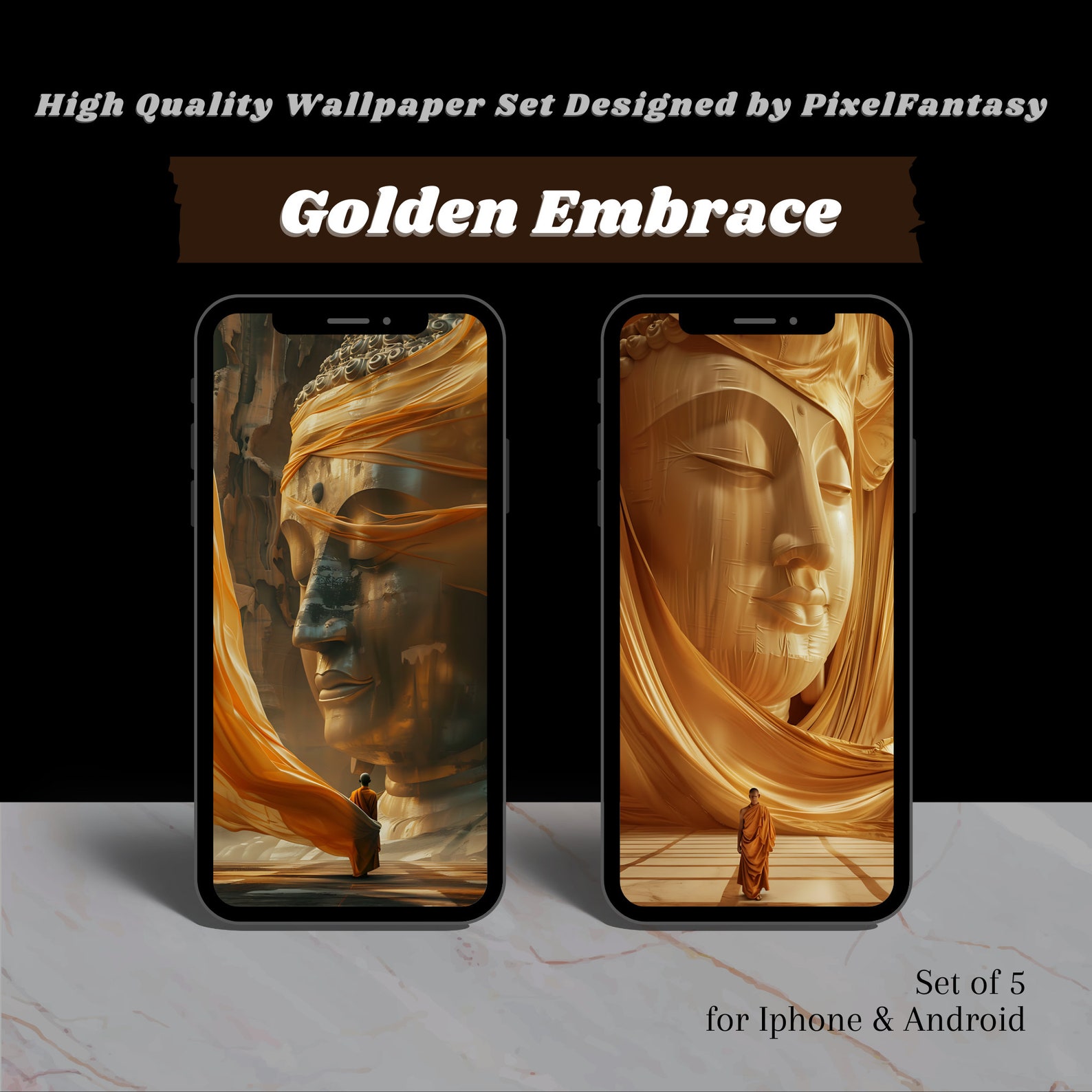 2 iPhone Wallpapers Ios Android Minimalism Style Intricate Buddha Lock ...