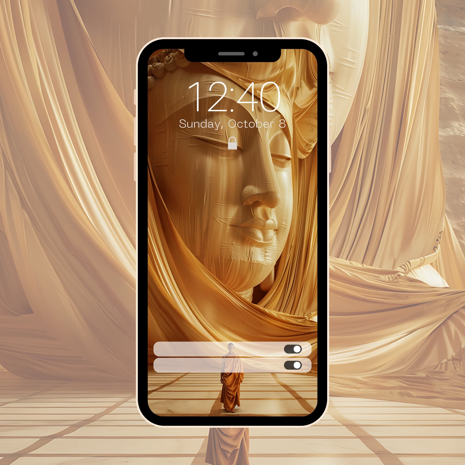 2 iPhone Wallpapers Ios Android Minimalism Style Intricate Buddha Lock ...