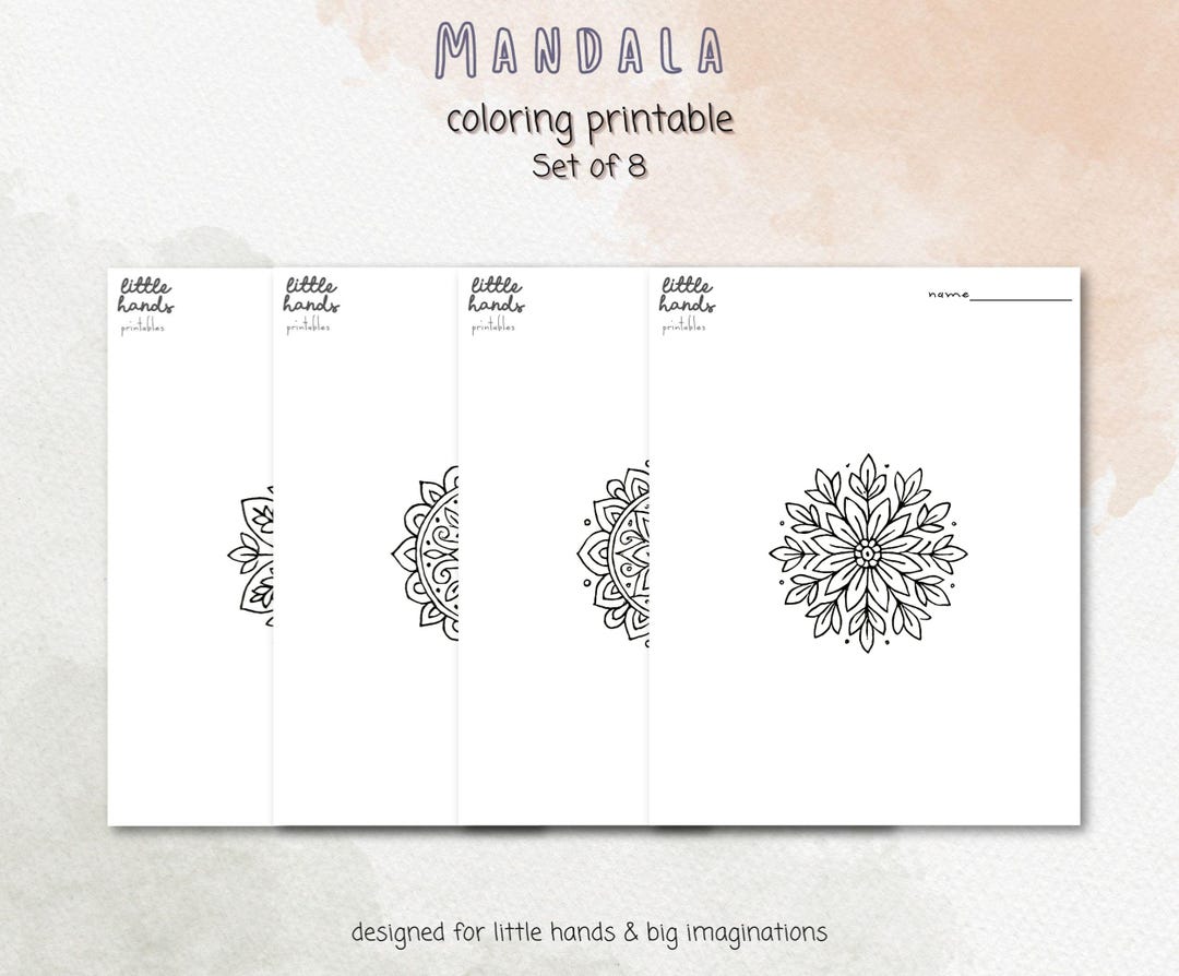 Simple Mandala Coloring Pages for Toddlers and Kids - 8 Printable ...