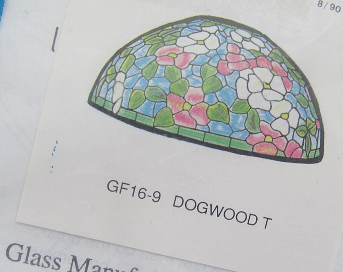 Stained Glass Tiffany Lamp Shade Pattern Dogwood Worden GF16-9 for Full ...