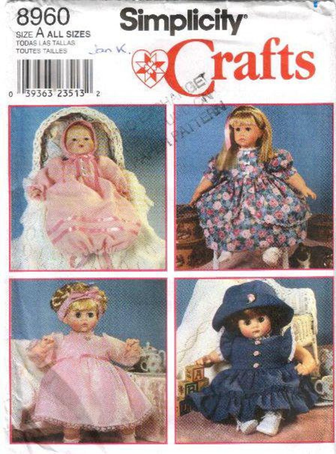 Clothes for 12 ,14 ,16 ,18, 20, 22 Inch Doll Pattern in PDF Vintage ...